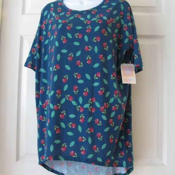 LuLaRoe | Tops | 25 Lularoe Irma Tunic Xs Nwt 36 Blue With Flowers High ...